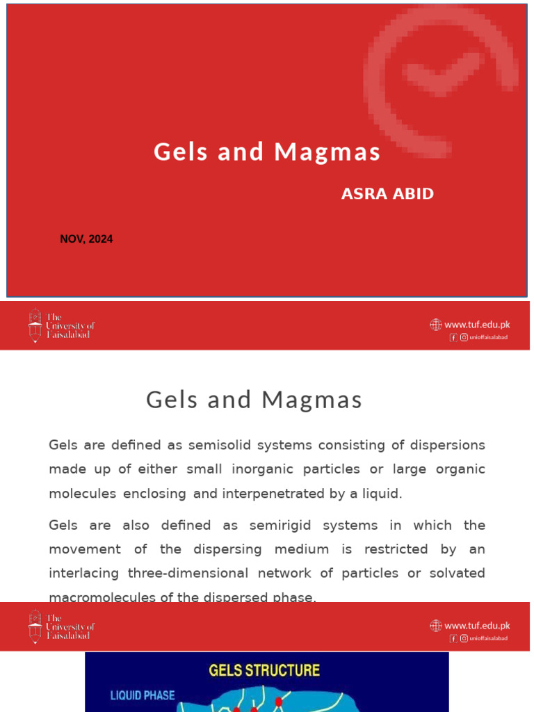 Gels and Magmas | PDF | Gel | Liquids