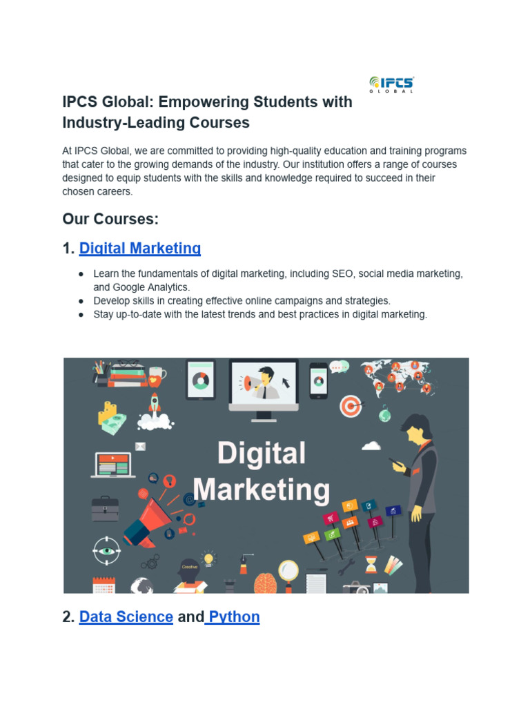 IPCS Global - Empowering Students With Industry-Leading Courses | PDF