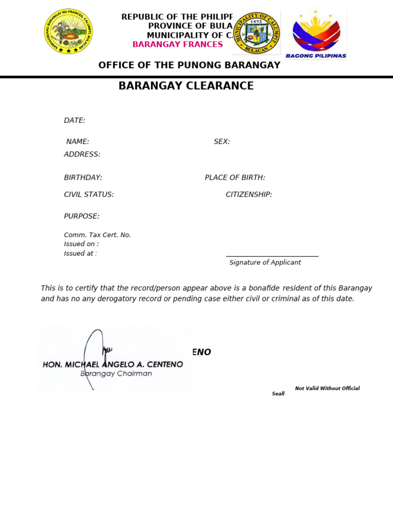 New Brgy. Clearance | PDF