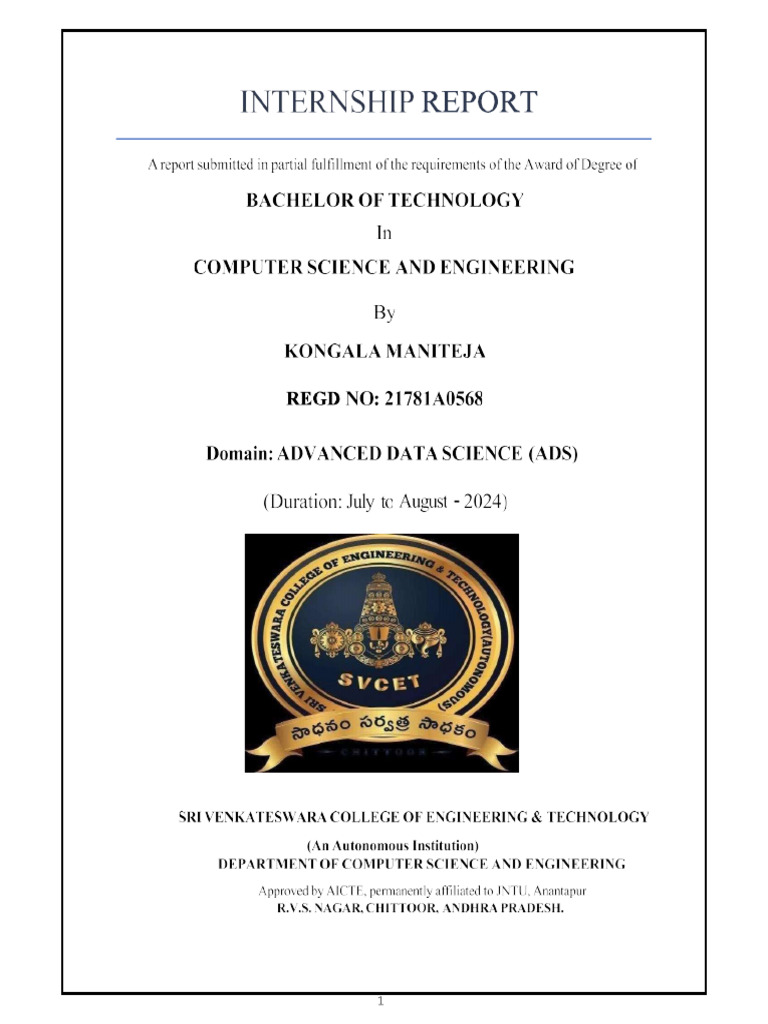 Report of Maniteja | PDF