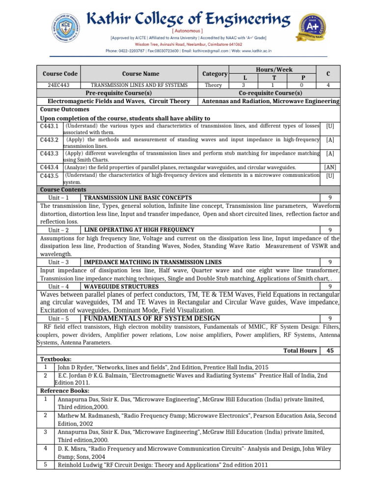 TLRF | PDF | Transmission Line | Waveguide