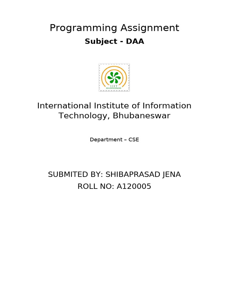 A120002_DAA_Assignment | PDF | Matrix (Mathematics) | Linear Algebra