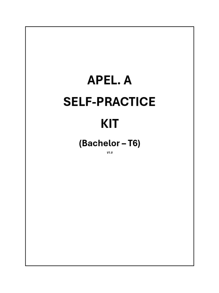 APEL T-6 TEST KIT - v2.0 - Bachelor | PDF
