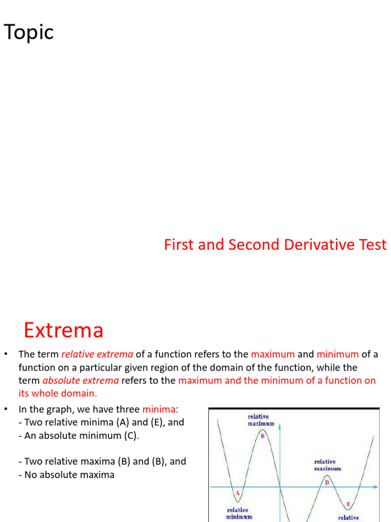 Calculus: Derivative Tests Explained | PDF