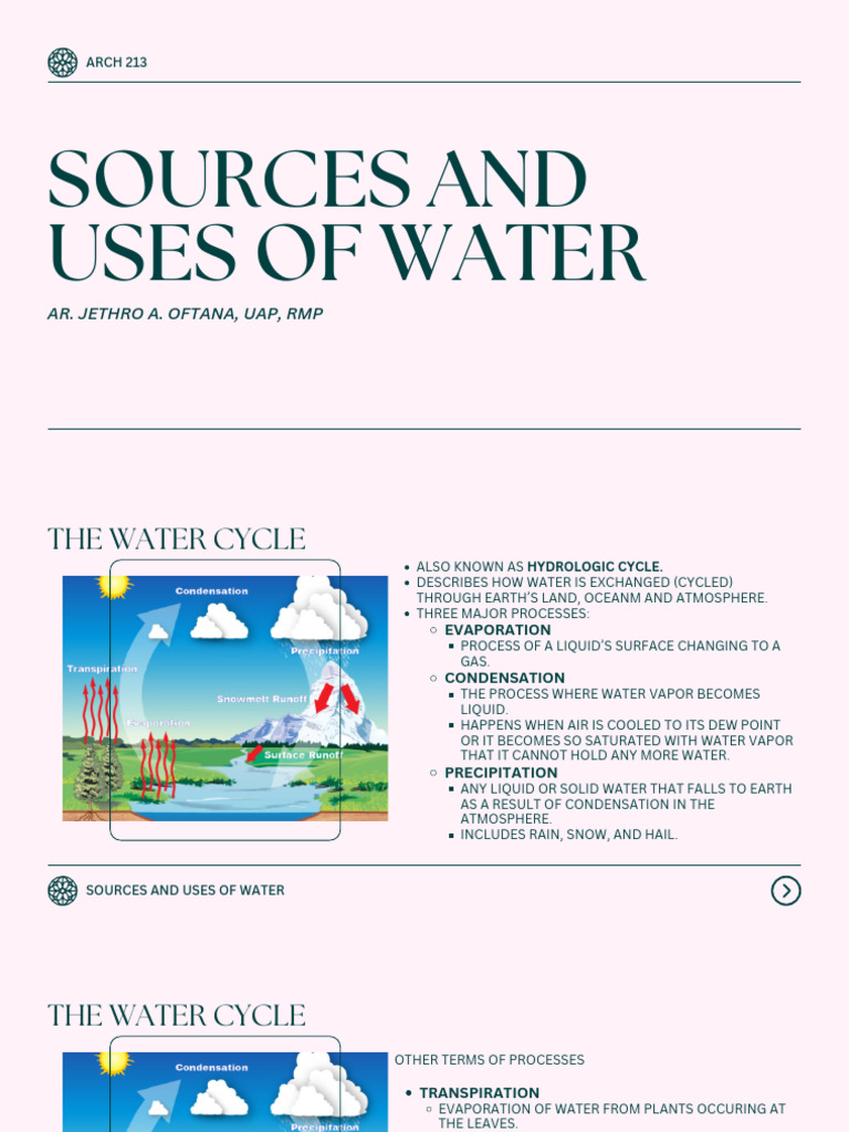 Water Sources and Uses Explained | PDF | Water | Water Cycle