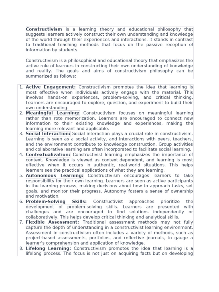 Understanding Constructivism in Education | PDF | Constructivism ...