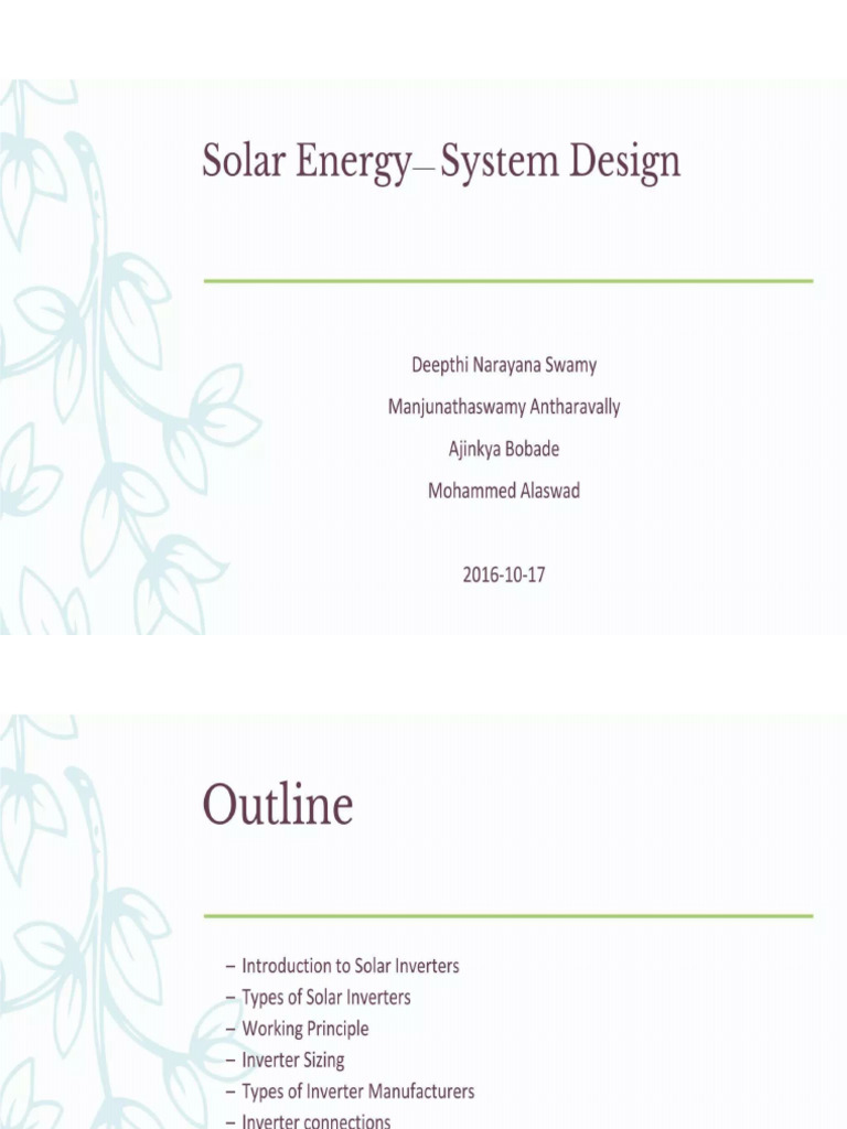 Solar System Design | PDF