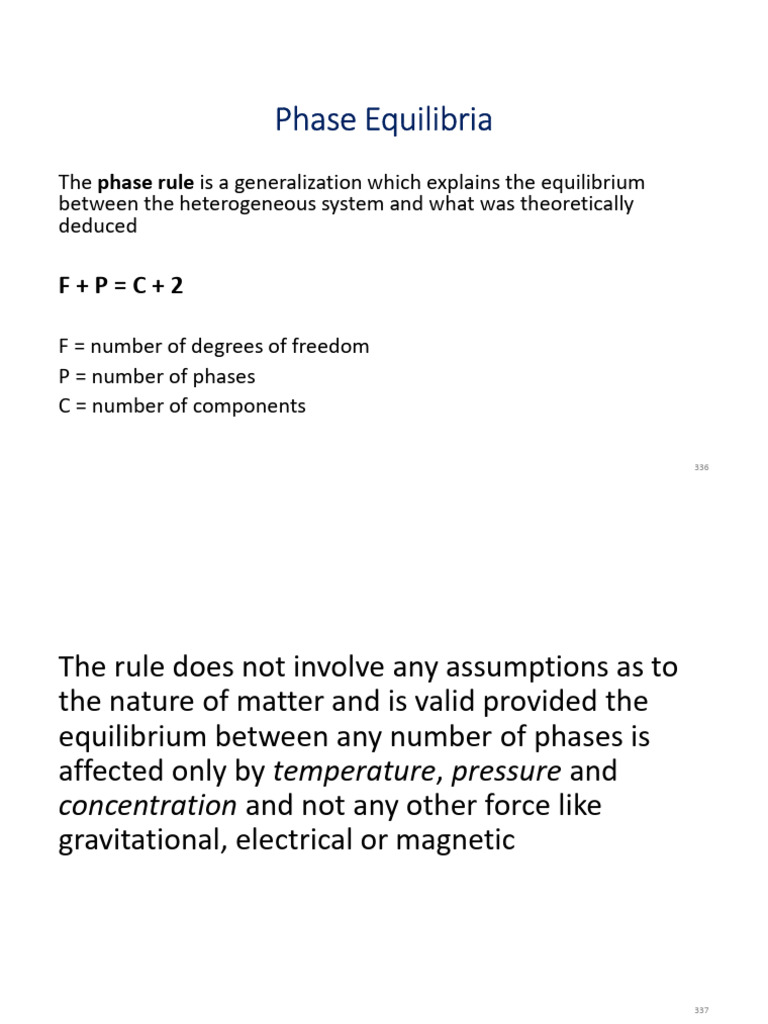 SCH 303 Notes (B) - Phase Equilibria | PDF | Phase Rule | Phase (Matter)