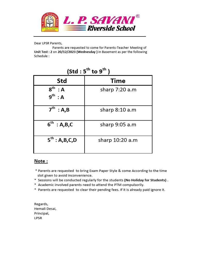 PTM (Std 5th to 9th )Unit Test 2_compressed | PDF