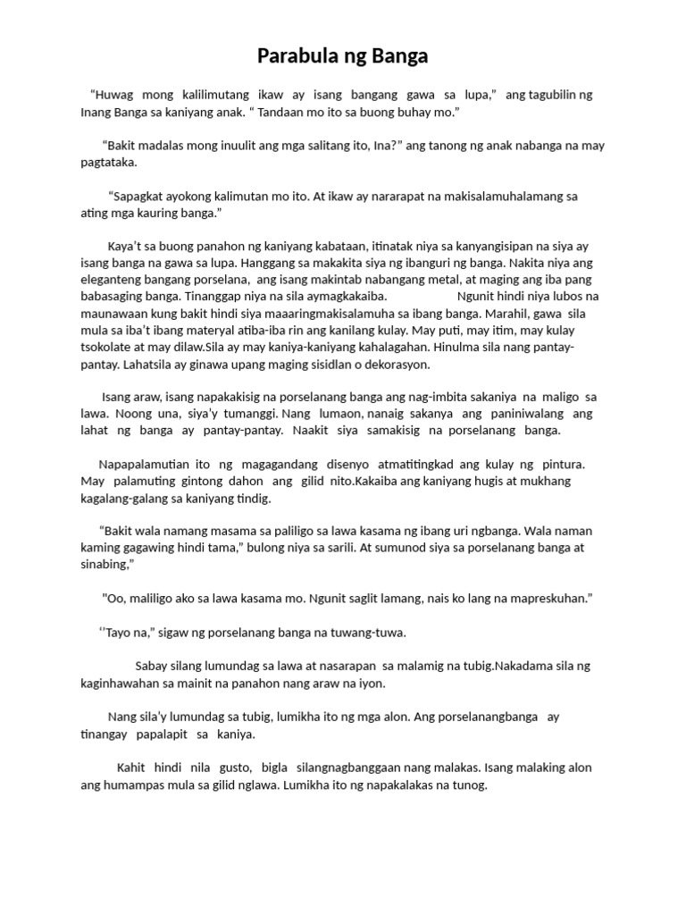 Parabula ng Banga | PDF