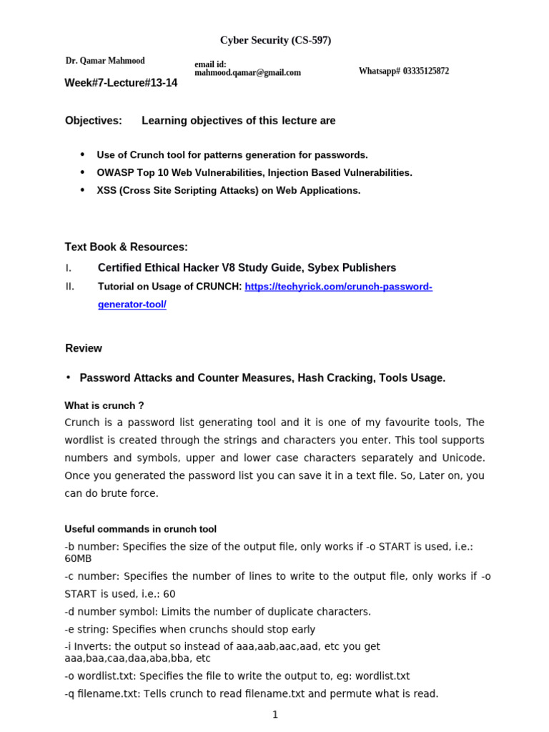 CSC-Wk-7-Lec-13-14 | PDF | Computing | Security