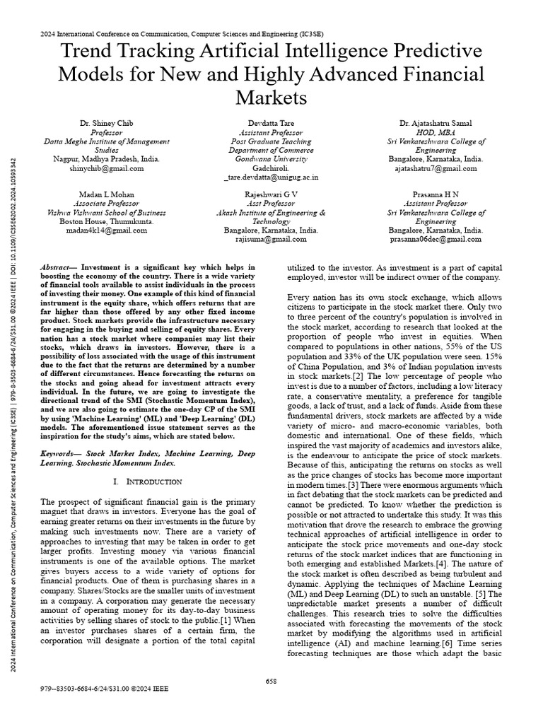 Trend Tracking Artificial Intelligence Predictive Models For New and ...