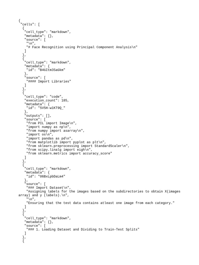Face Recognition Using Pca.ipynb | PDF | Data Management | Computing Face Recognition Using Pca.ipynb | PDF | Data Management | Computing