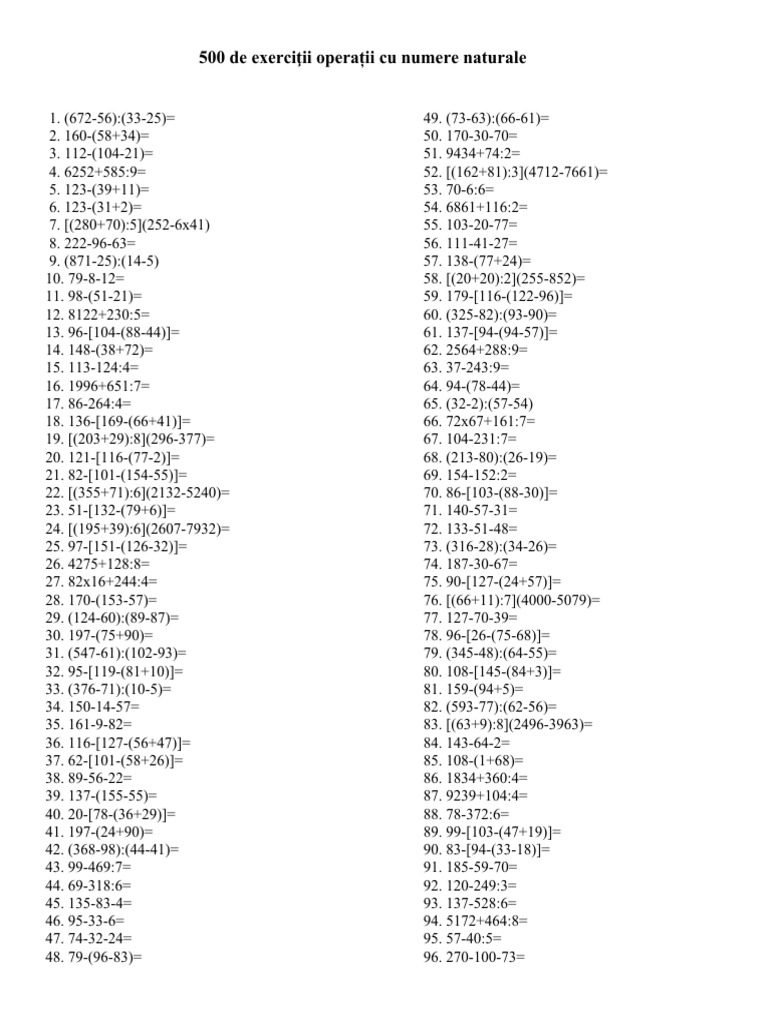 Exercitii de Calcul | PDF