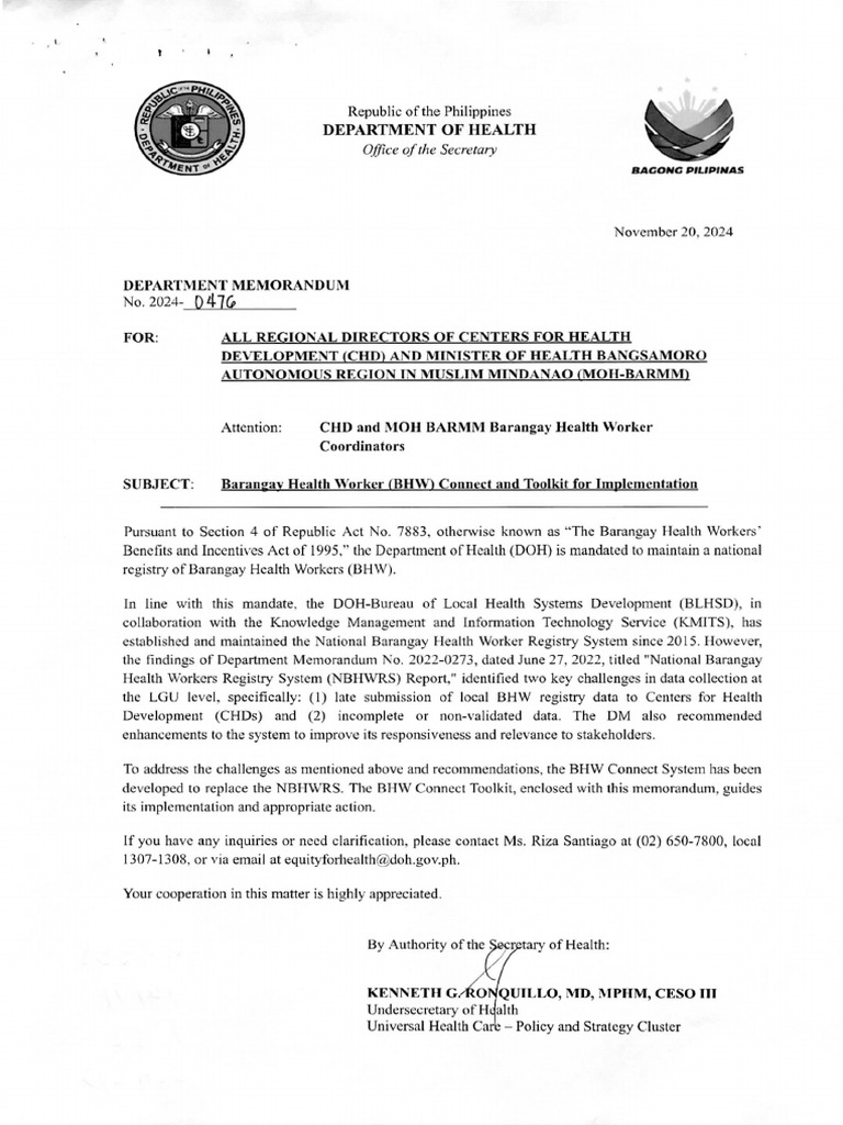 DM2024-0476 BHW Connect | PDF | Identity Document