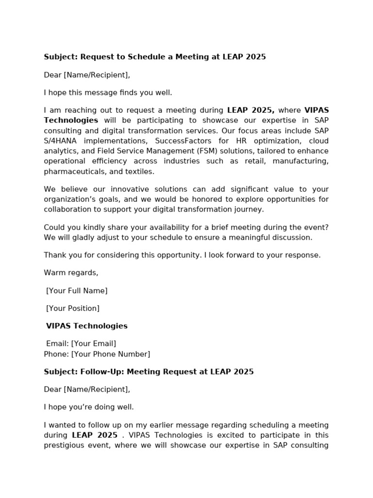 Requesting Message For Leap Event Dubai 2025 | PDF