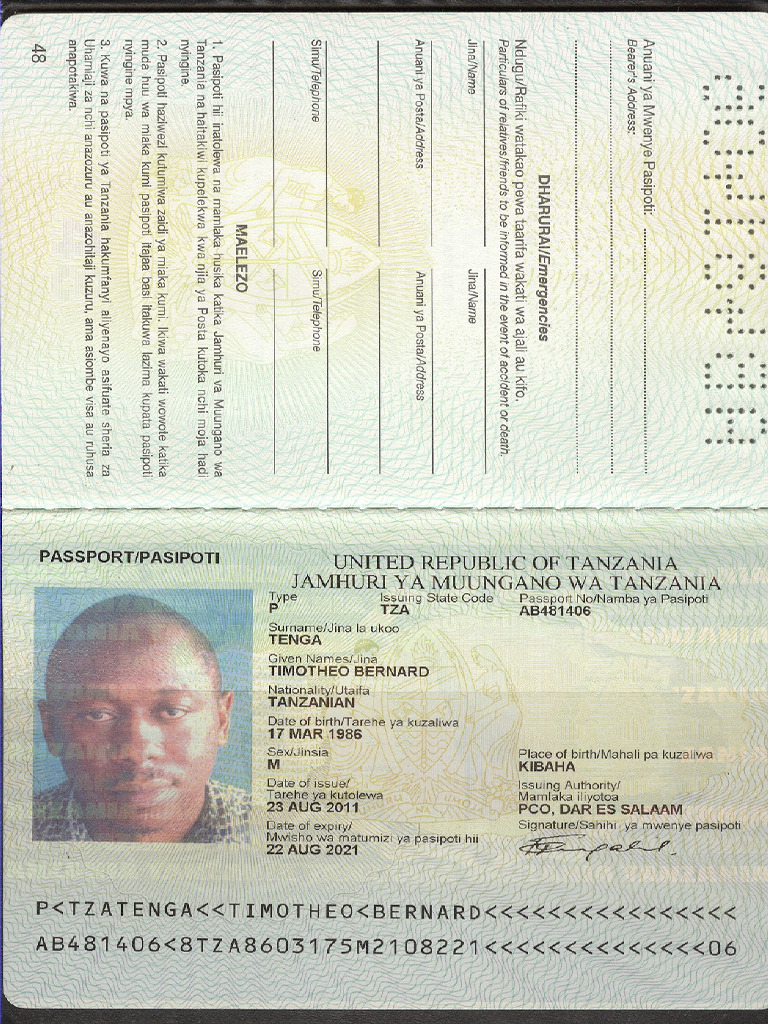 TIMOTHEO INTERNATIONAL PASSPORT | PDF