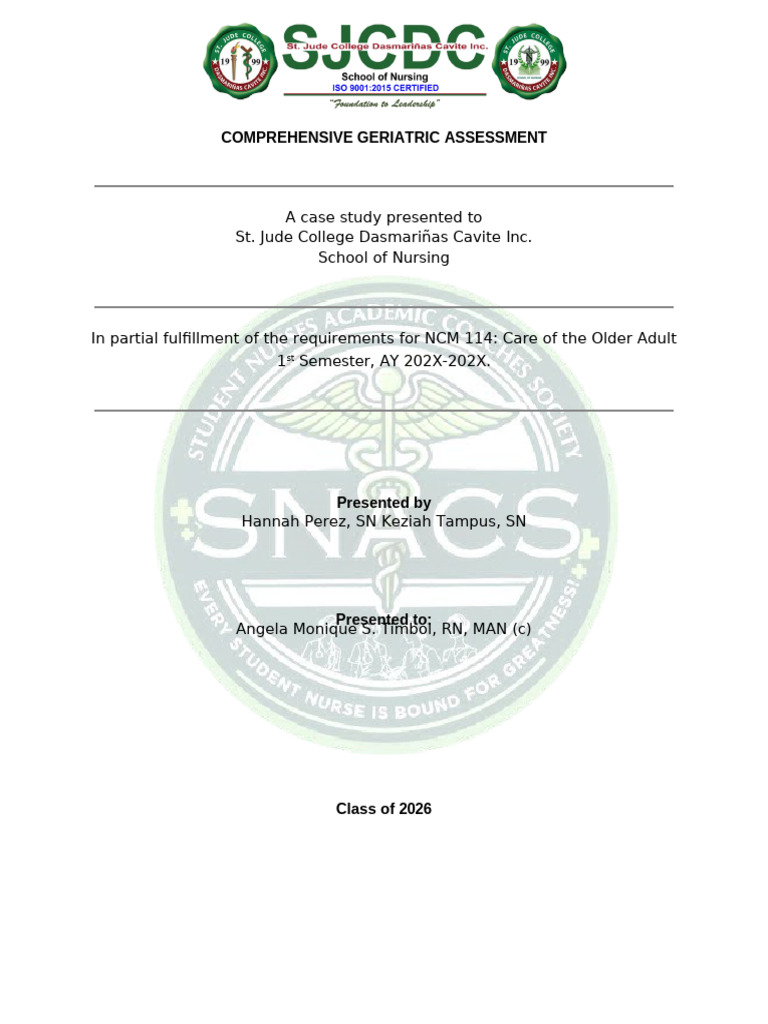 Geriatric Case Study: Electrolyte Imbalance | PDF | Medicine | Diseases ...