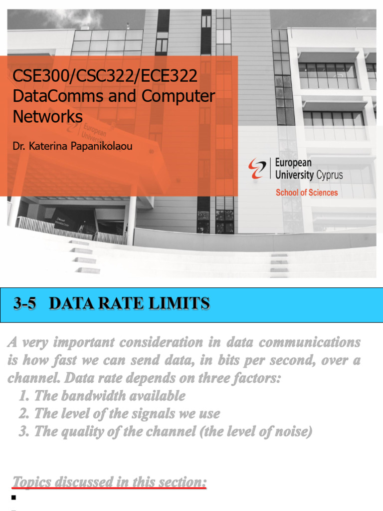 W3 Part 4 Forouzan Nyquest Shannon Formulas 16 3-5 | PDF | Signal To Noise Ratio | Bandwidth ...