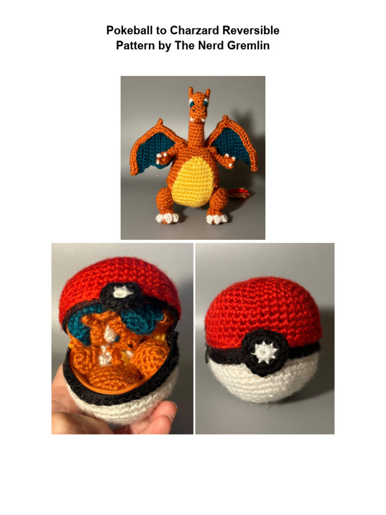 Charzard Reversible Pokemon Pattern | PDF | Sewing | Crochet