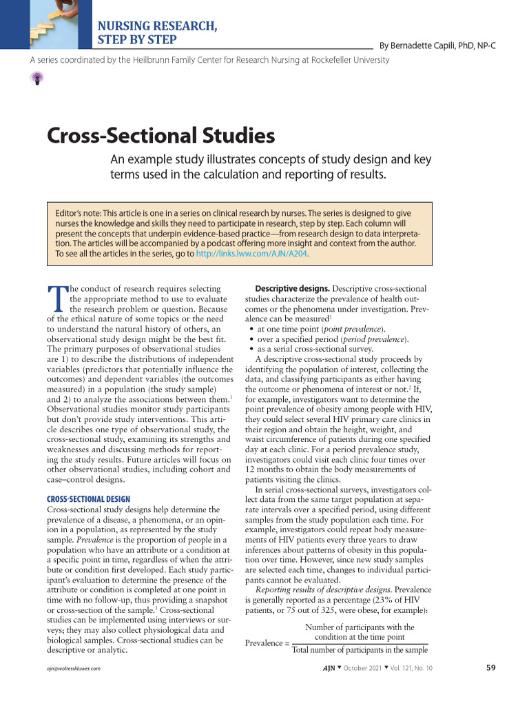 Cross Sectional Studies | PDF | Sampling (Statistics) | Prevalence