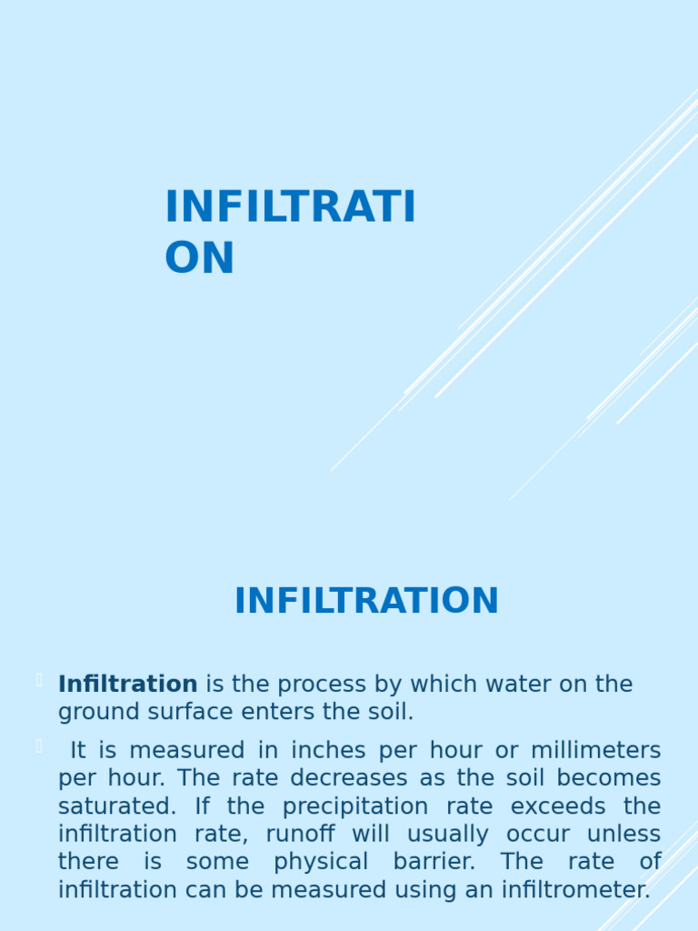 Infiltration | PDF | Environmental Science | Physical Geography