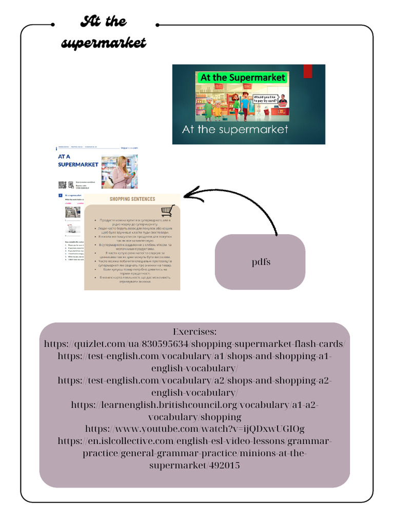 At The Supermarket Lesson Plan | PDF
