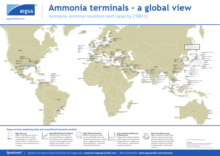 World Ammonia Map 2024 | PDF | Companies