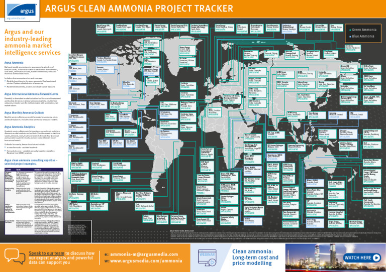 FER-Argus Clean Ammonia Projects Tracker Map - July 2023 (16060) | PDF
