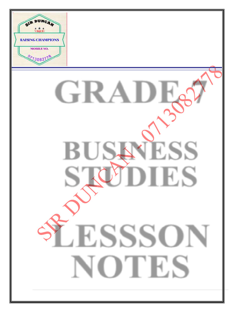 Grade 7 Business Studies Guide | PDF | Agriculture | Money