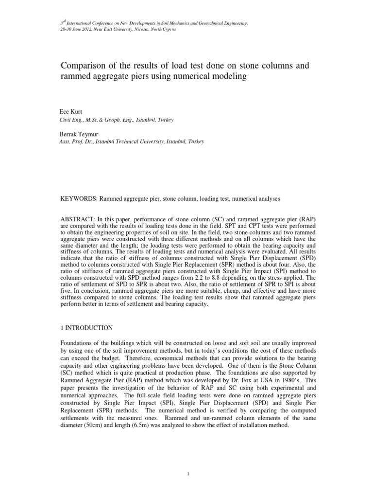 SZ-3 - Comparison of The Results of Load Test Done On Stone Columns and ...