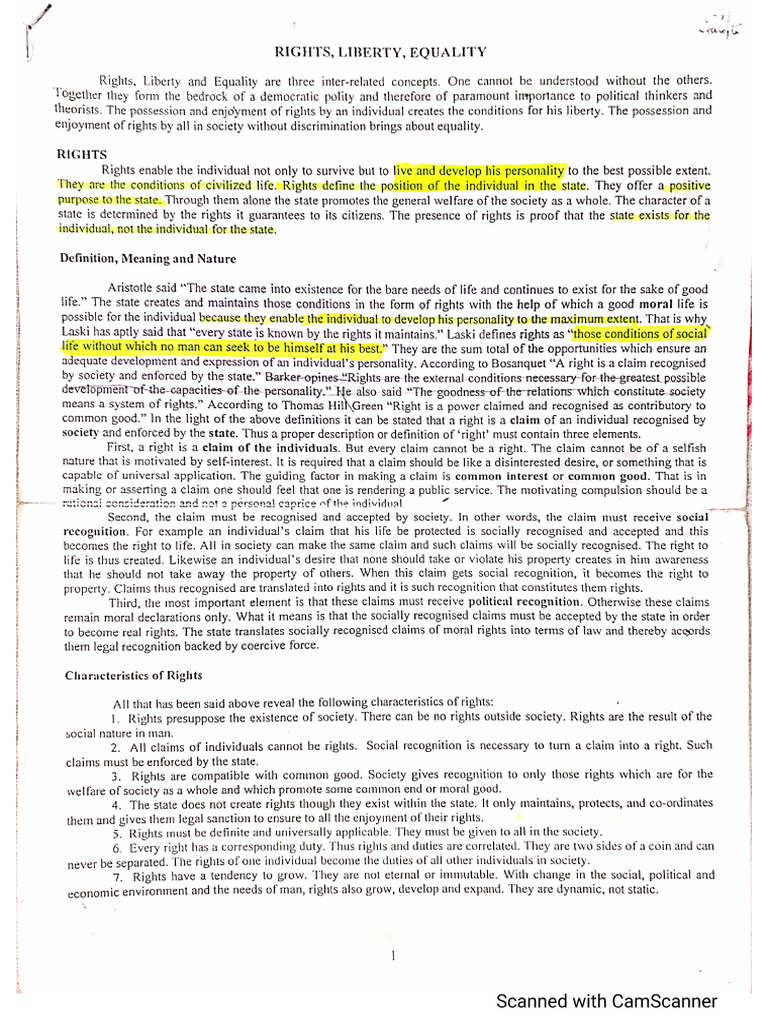 Rights..Meaning and Classification.. | PDF