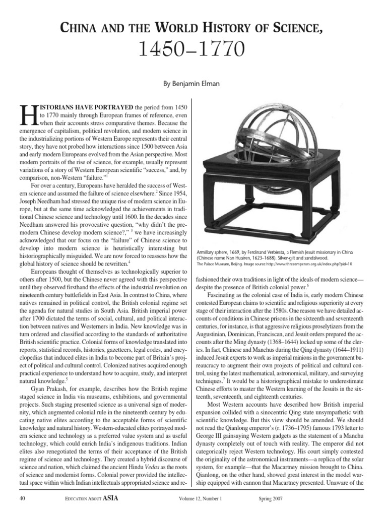 China and The World - History of Science | PDF | Qing Dynasty | China
