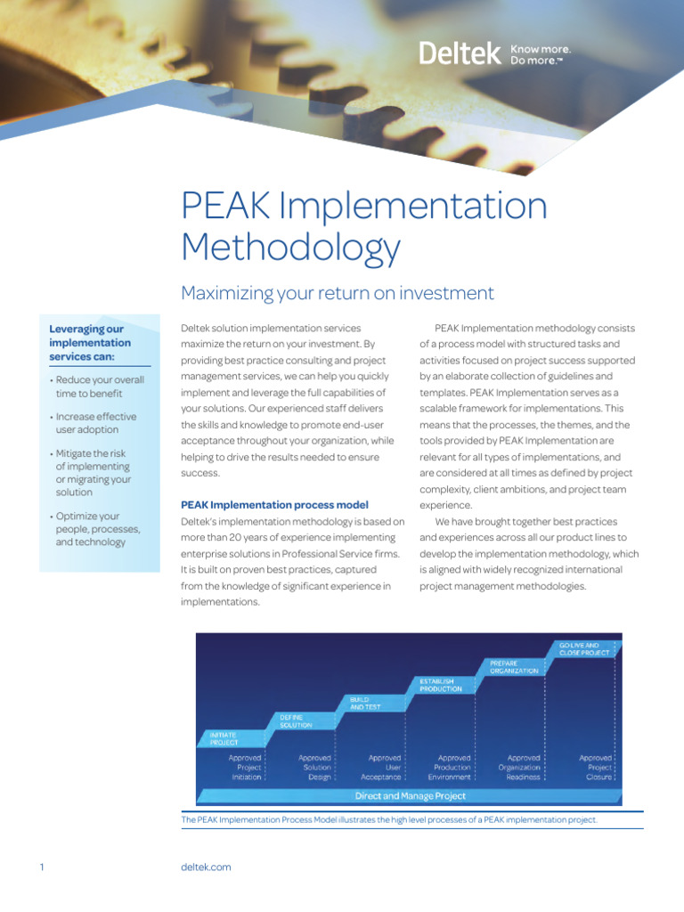 DELTEK Peak-Implementation-Methodology-Ps | PDF | Project Management | Business