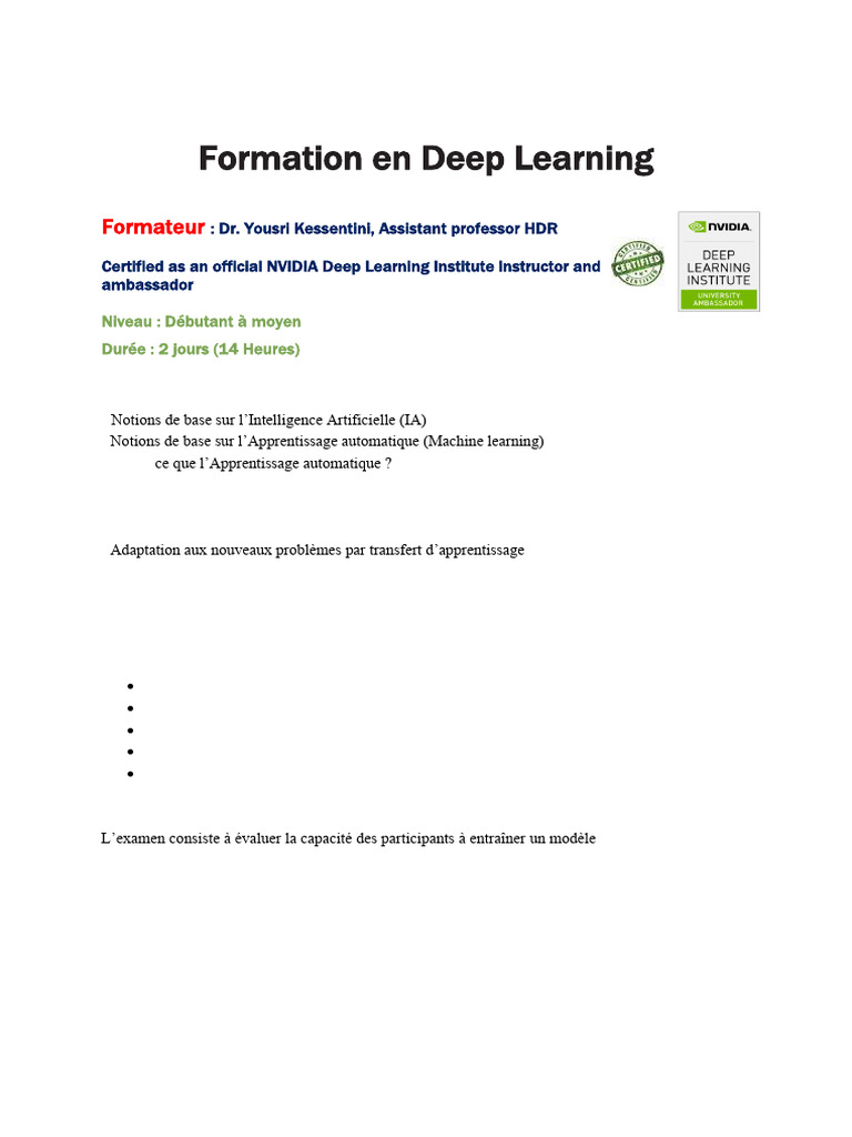 2021 - Deep Learning - IA | PDF