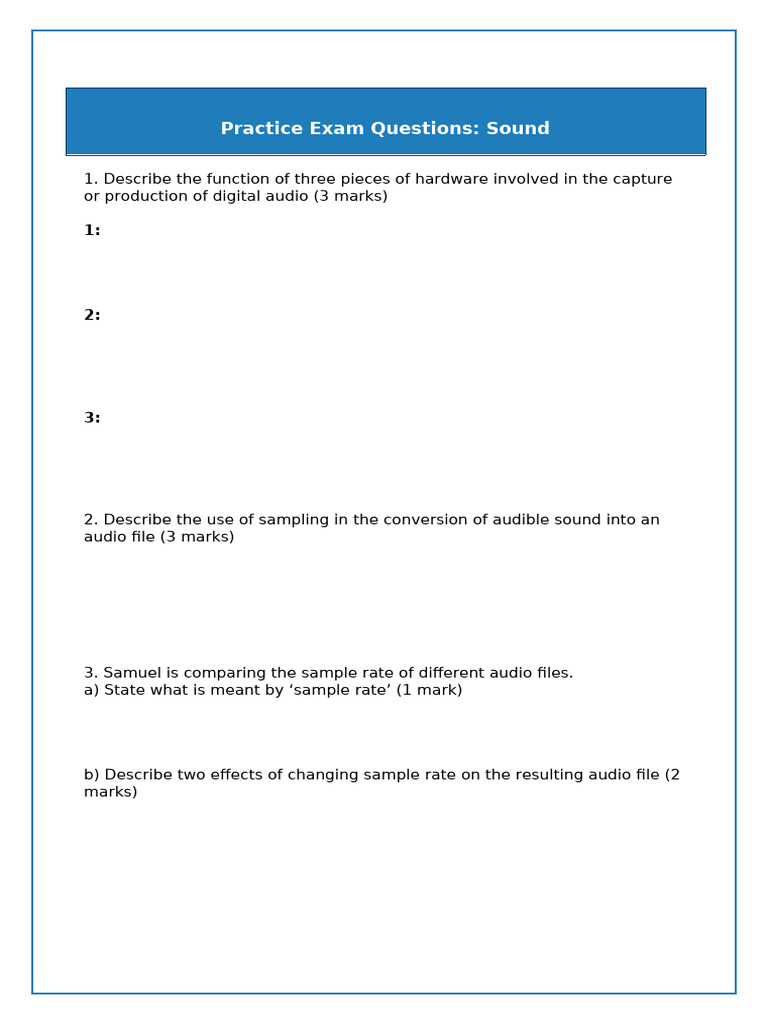 Sound_Practice Questions | PDF