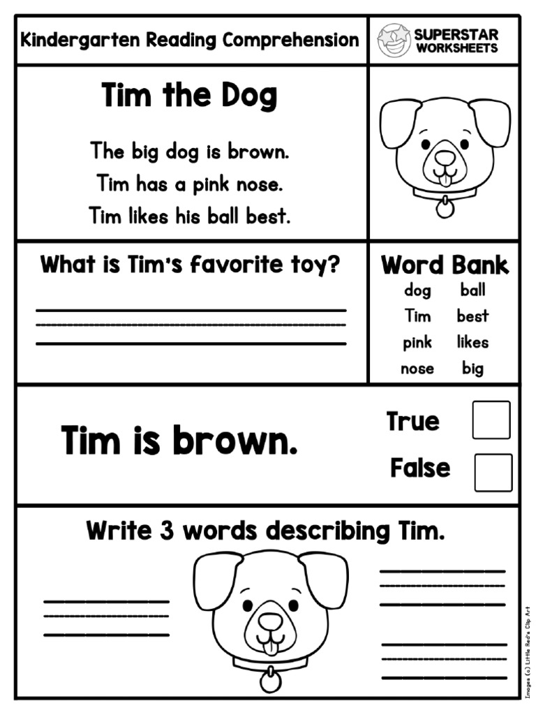 Kindergarten Reading Comprehension Dog | PDF