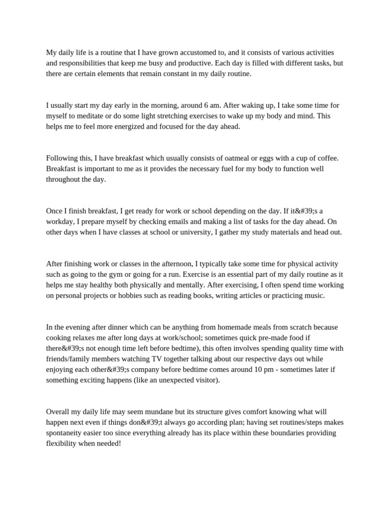 My Daily Life | PDF