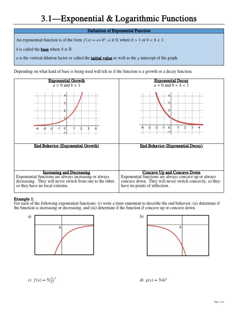 HPC 3.1 Notes-Evaluating Exp and Log Functions 7th | PDF | Exponential ...