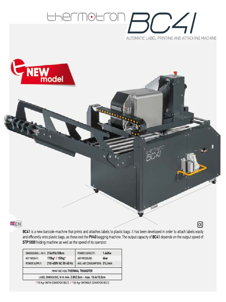 Automatic Barcode Attaching Machine - BC41 - en | PDF