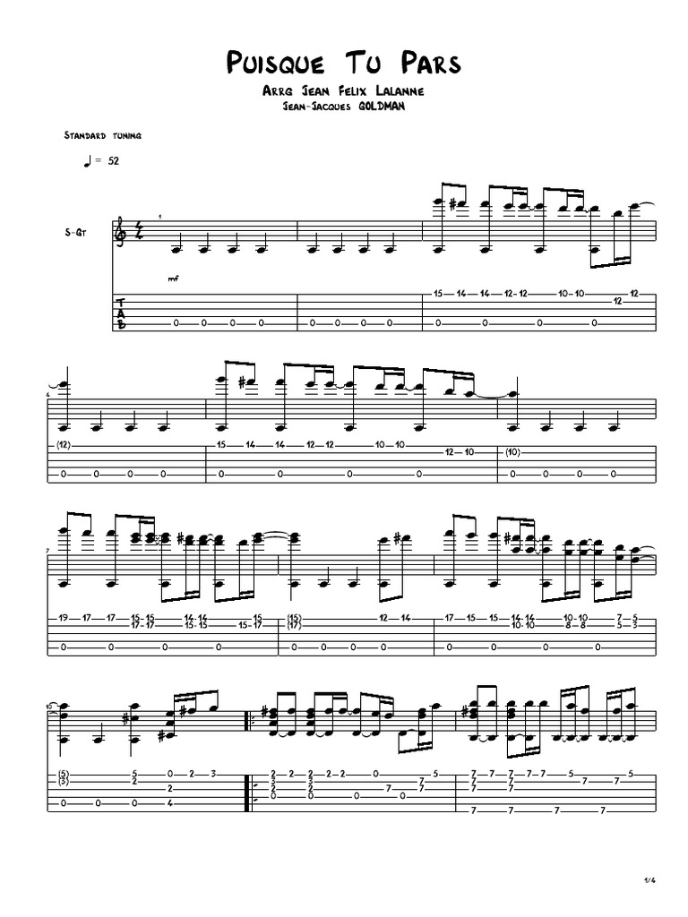 Puisque Tu Pars | PDF