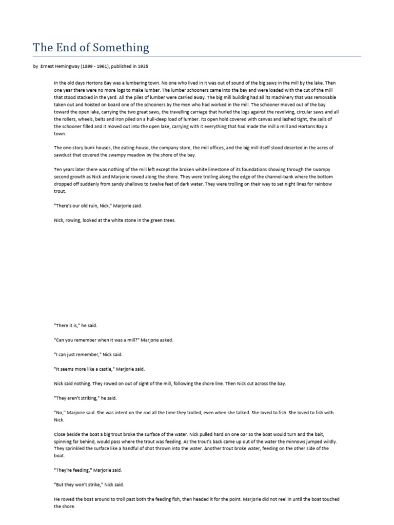 The End of Something | PDF