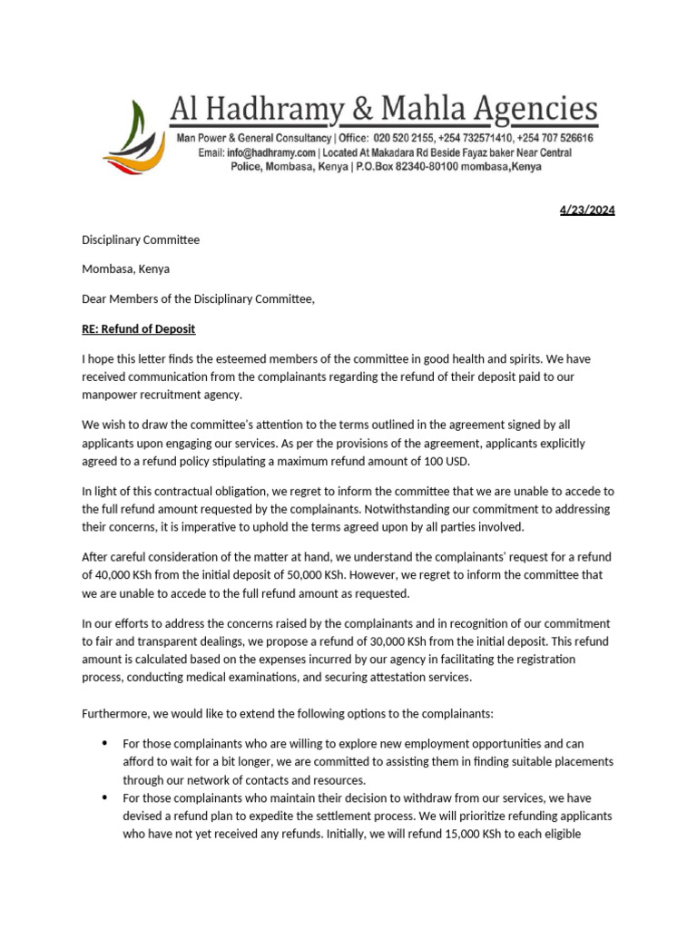Disciplinary Committee Letter | PDF | Justice | Crime & Violence