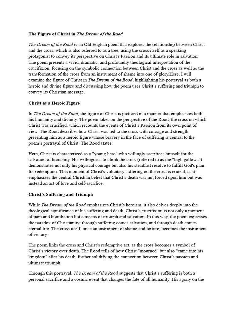 The Figure of Christ in The Dream of The Rood | PDF | Jesus | Salvation