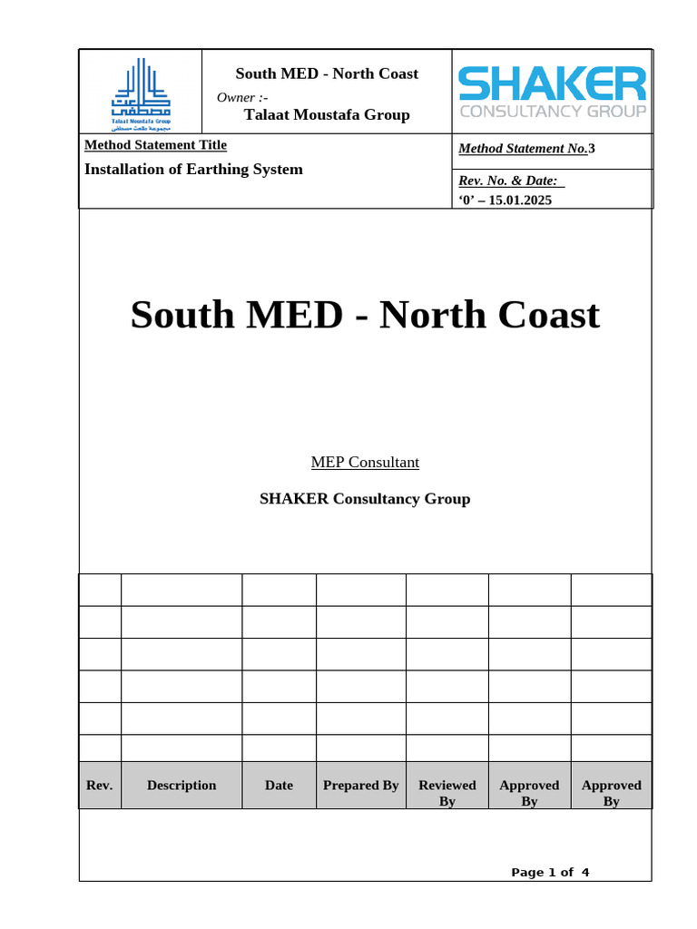 3-Method of Statement For Earthing System | PDF | Manufactured Goods ...
