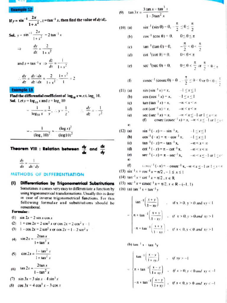 Trigonometric Differentiation Guide | PDF