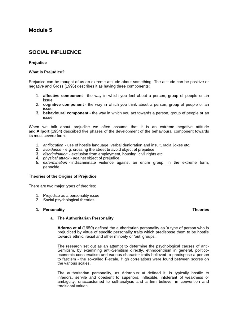 Module 5 Updated Version | PDF | Prejudices | Conformity