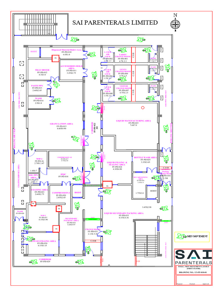 SPL-U3-MEN MOVEMENT 1st FLOOR DRAWINGS 08.01.25l | PDF