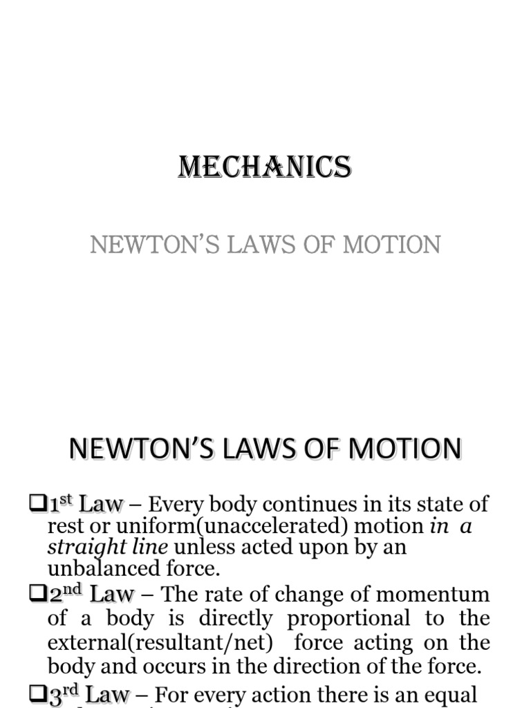 Newton's Laws of Motion MUST | PDF | Force | Weight