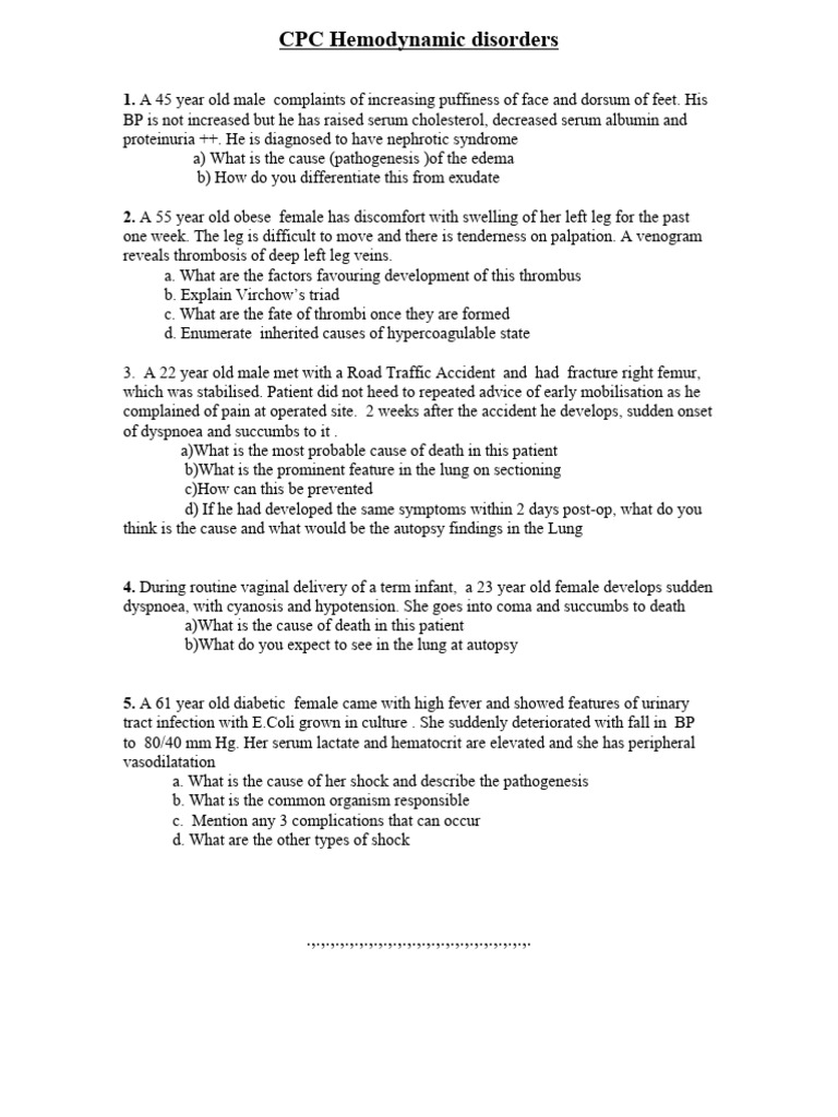 CPC - Hemodynamic disorders-CBME | PDF